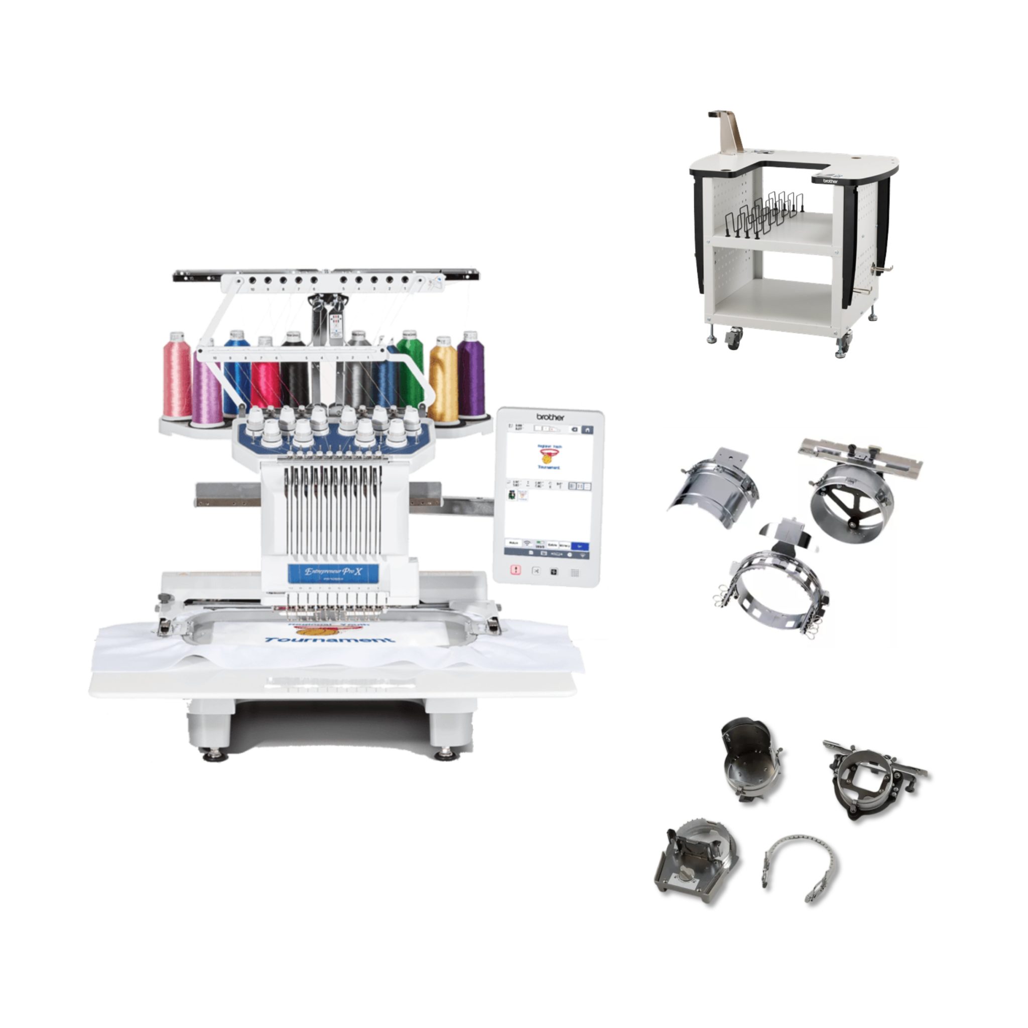 Bordadora Brother Semi Industrial De 10 Agujas Pro X PR1055X + PR Stand ...